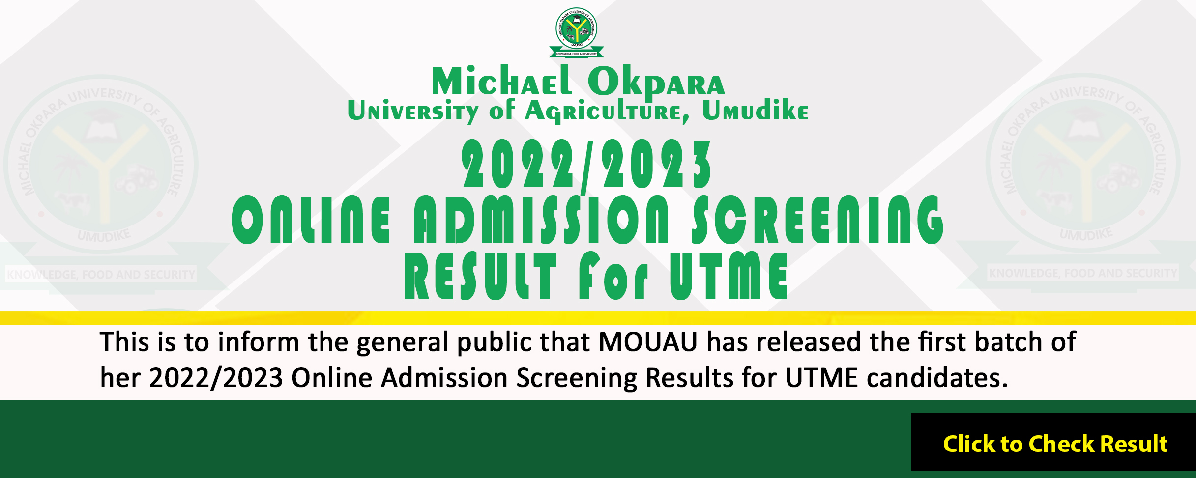 Home - Michael Okpara University of Agriculture Umudike